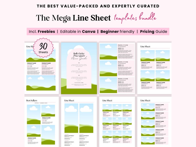 Line Sheet Template Canva, Wholesale Business Line Sheet Catalog ...