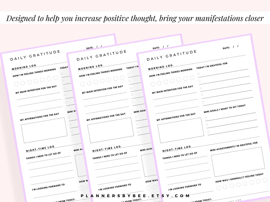 Gratitude Journal Printable Mindfulness Log Gratitude - Etsy