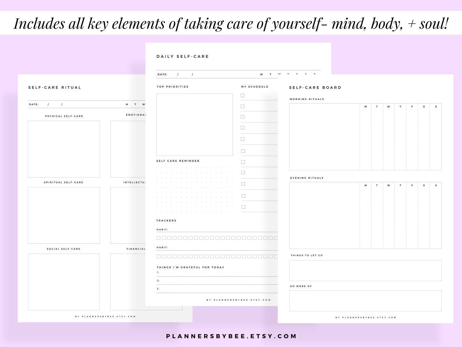 Self Care Journal Self Care Planner Worksheet Mood Tracker | Etsy