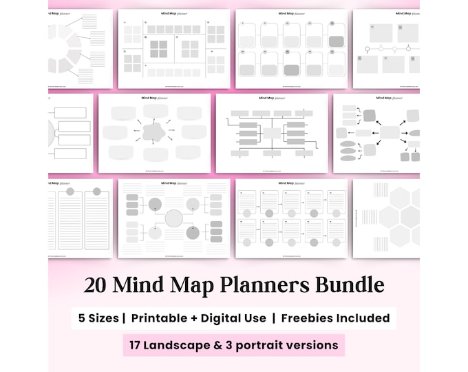 Canva Mind Map Planner, Editable Project Planner, Blank Project ...