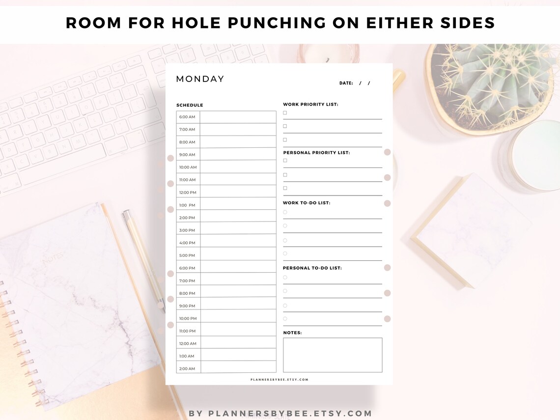 7 Day Planner Printable Daily Templates Planner Best Minimal - Etsy