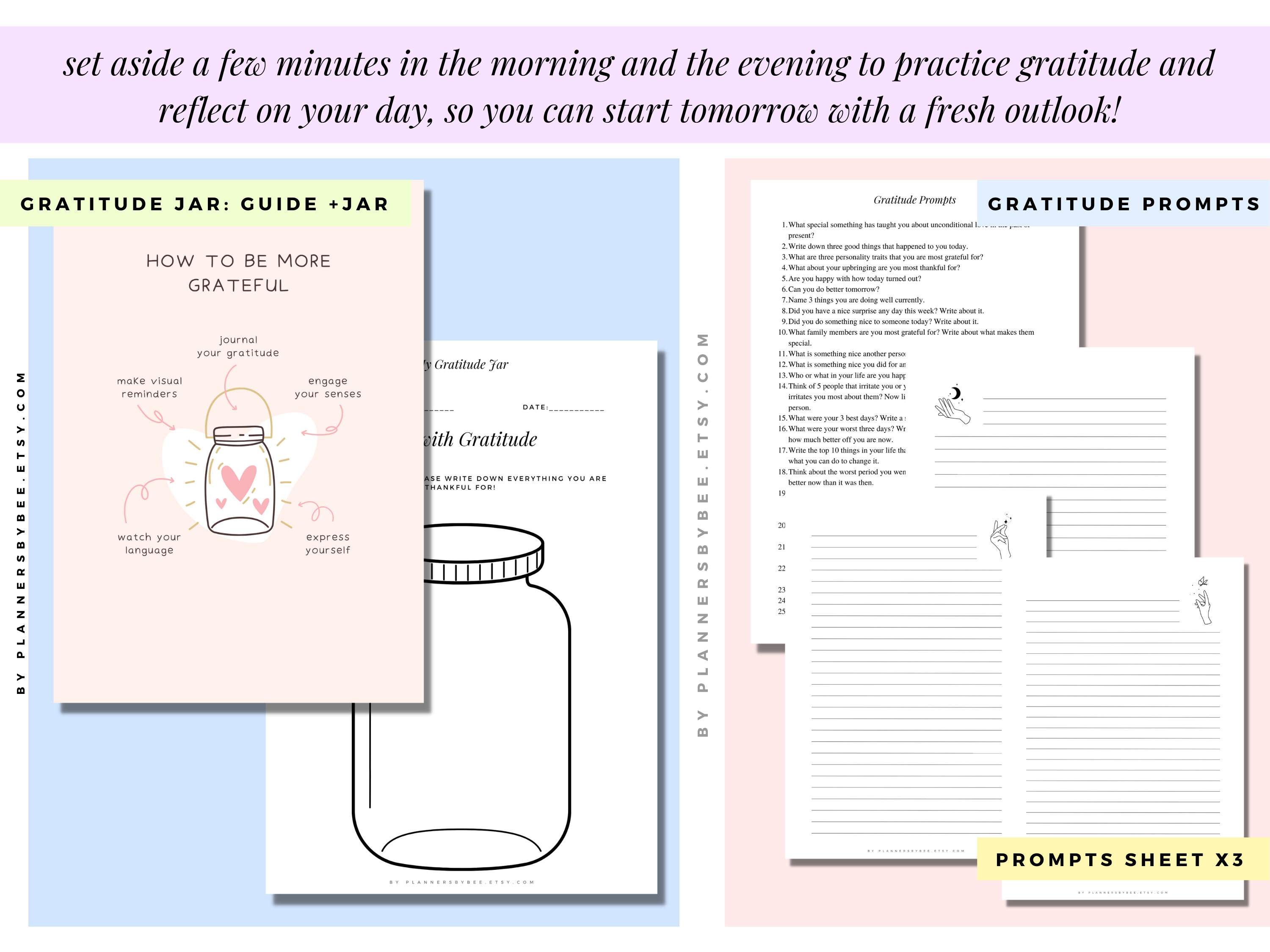 Gratitude Journal Printable Mindful Watercolor Self-care | Etsy