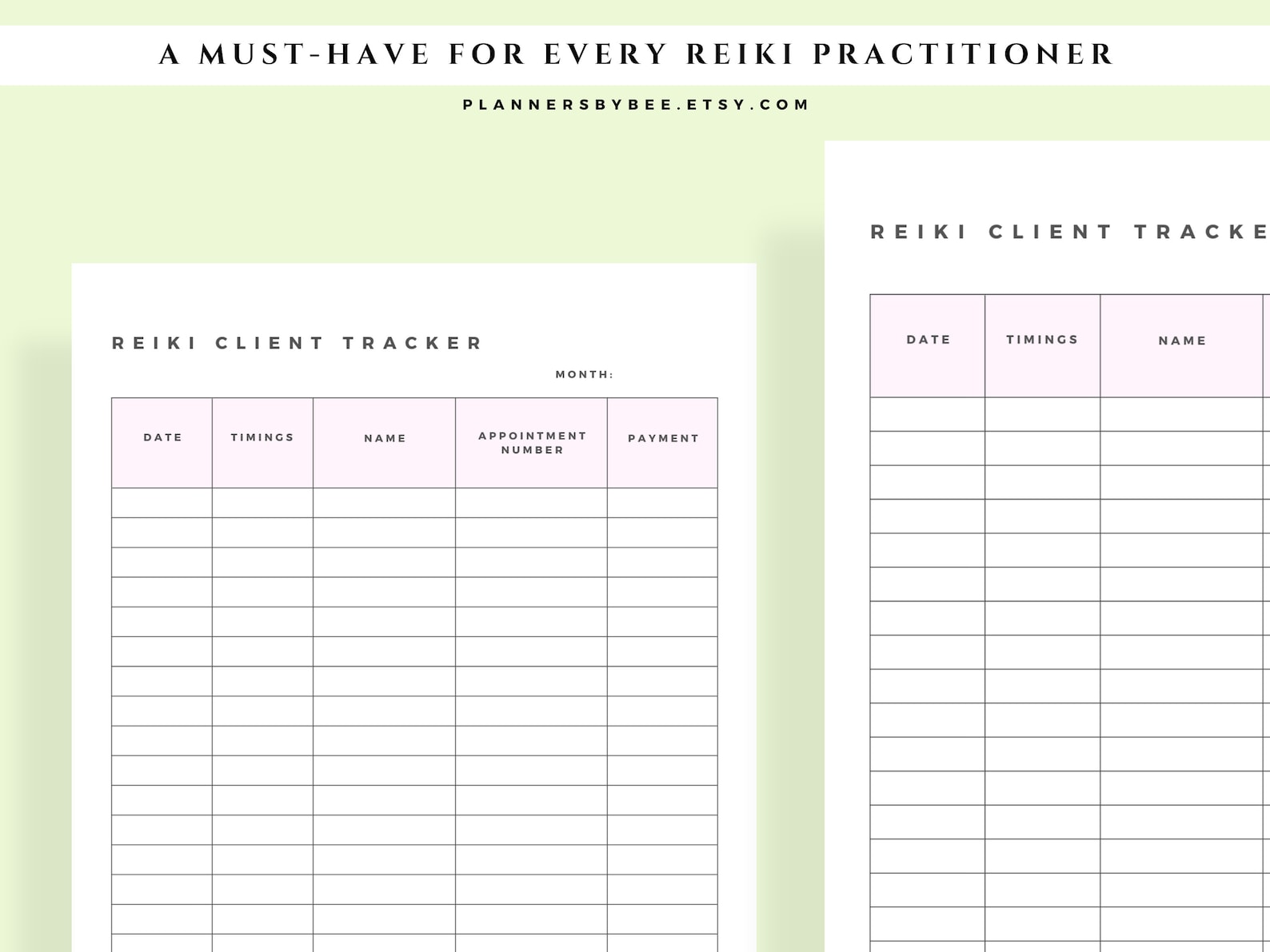 Reiki Client Tracker Form Reiki Client-session Log Form Reiki - Etsy
