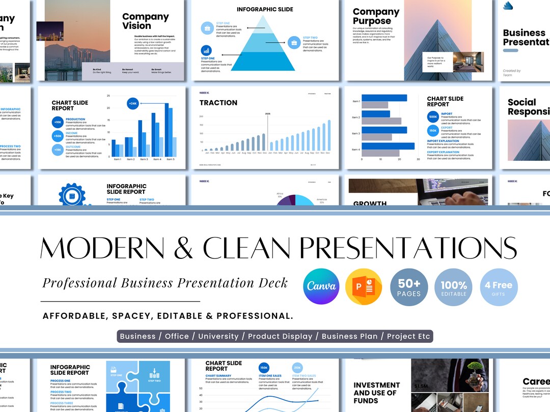 Minimal Modern Powerpoint Presentation Template Navy Dark Blue, Clean ...