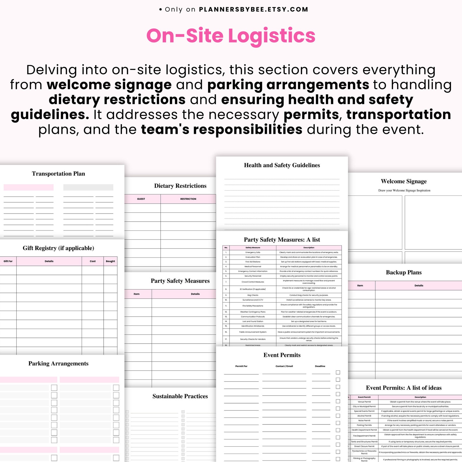 Party Planner Sheet, Event Planner Guide, Event Planning Checklist ...