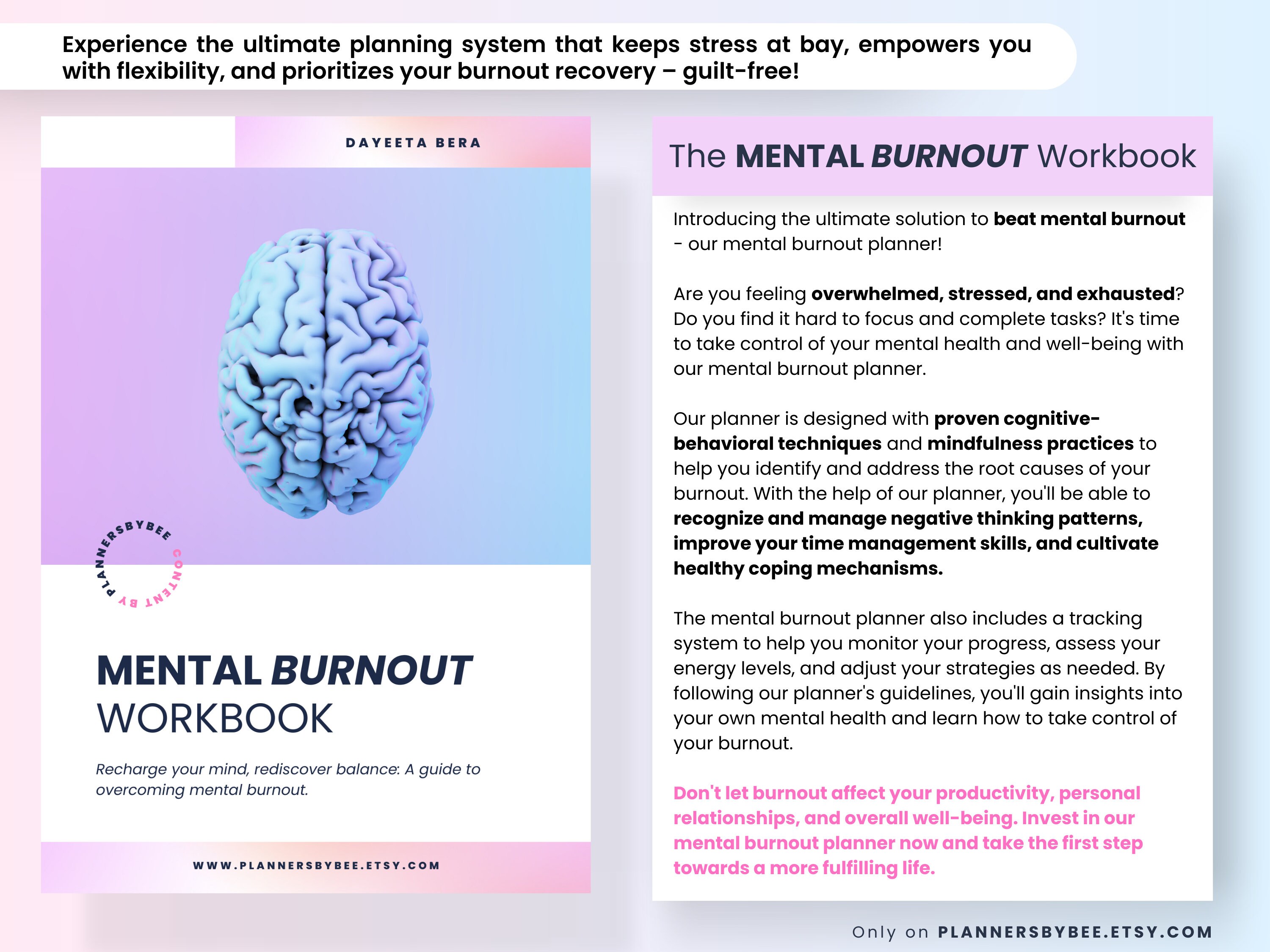 Burnout Journal Printable Burnout Workbook Stress - Etsy
