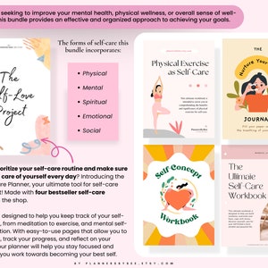 Self Care Planner & Wellness Journal BUNDLE, Printable Selfcare Tracker ...