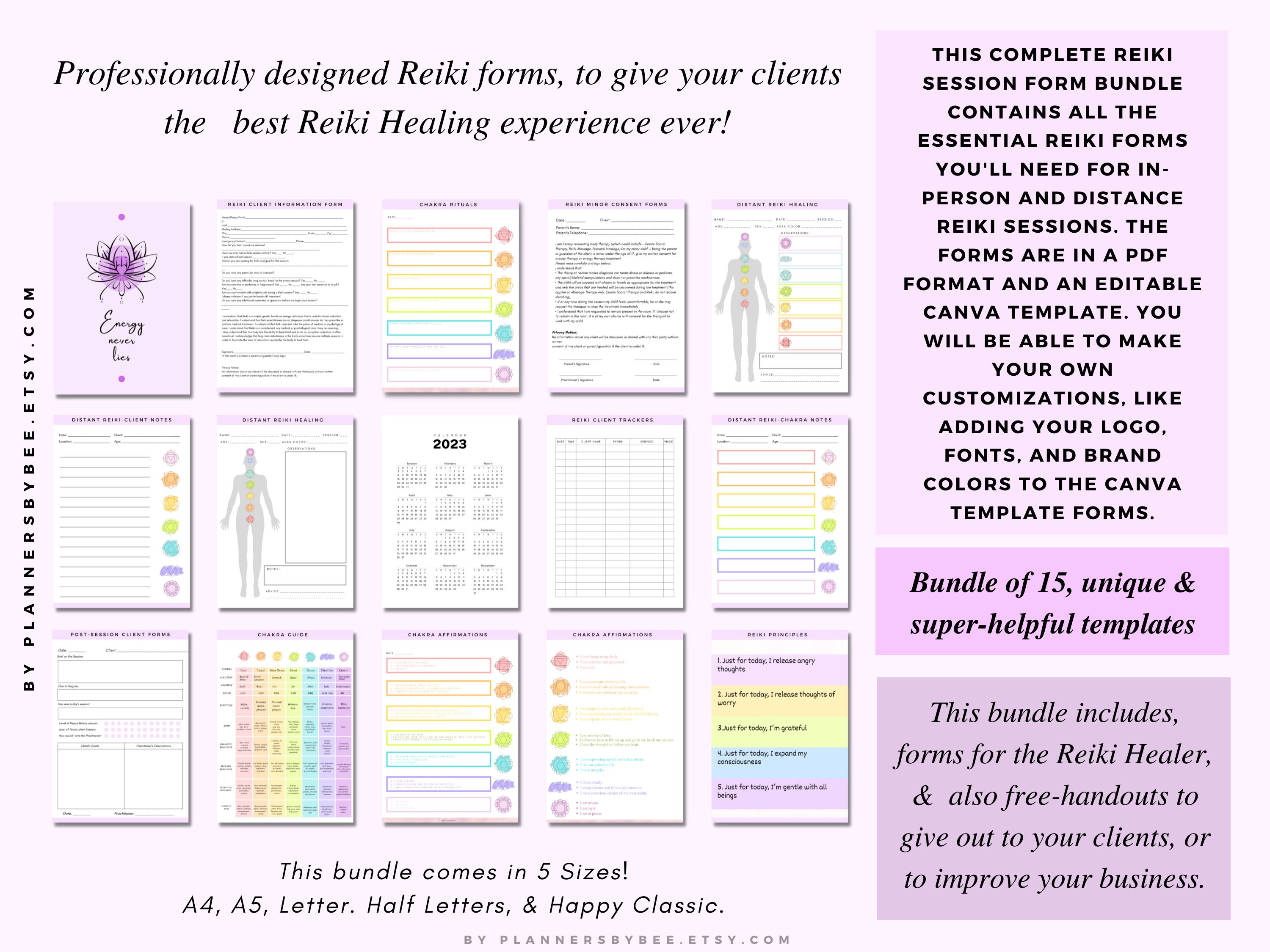 Reiki Post-session Form Bundle Reiki Session Form Bundle - Etsy Australia