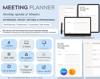 Meeting Minutes Printable Meeting Notes Template Digital - Etsy