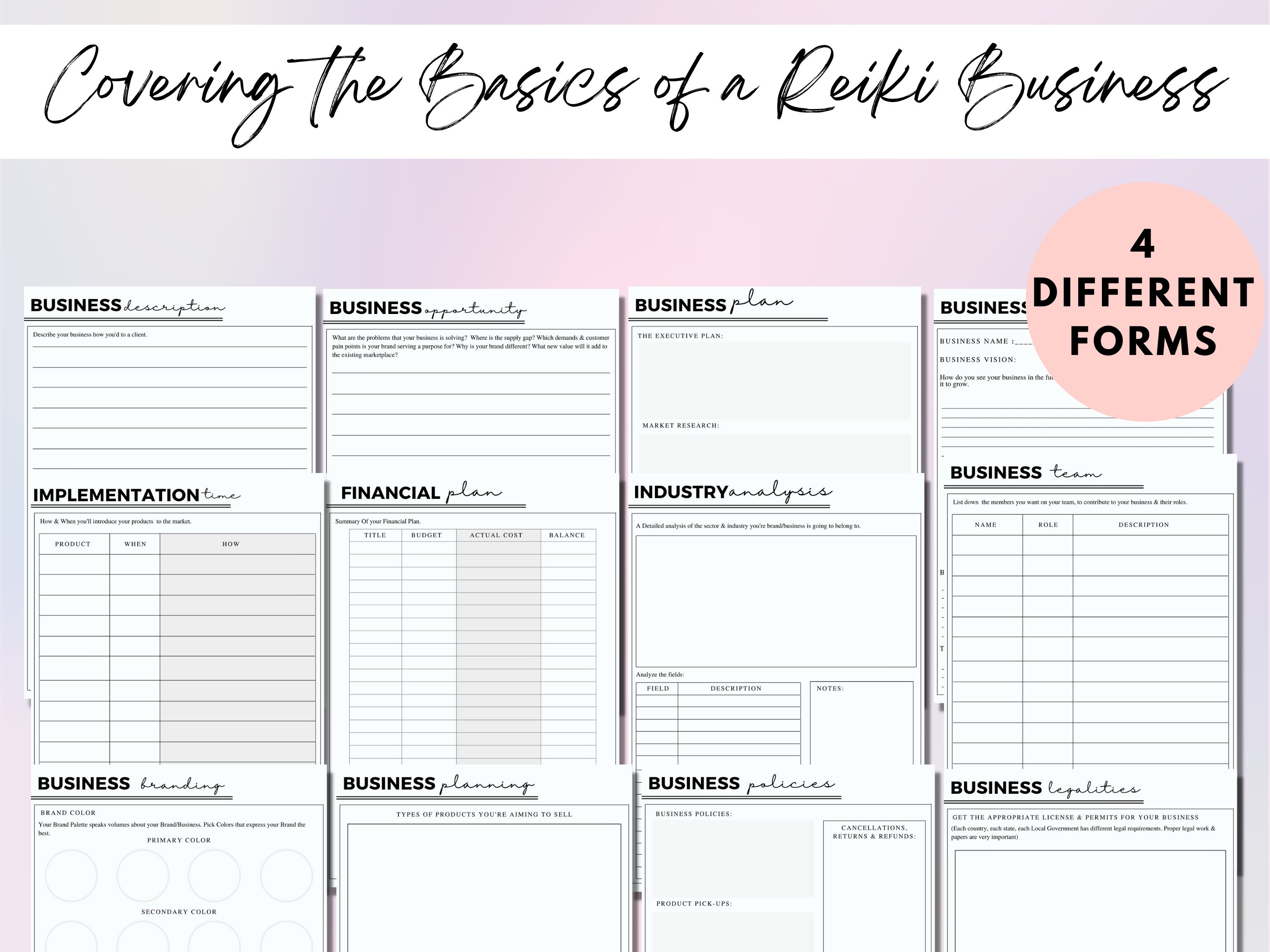 Reiki Session Form Bundle, Reiki Post-session Form Bundle, Reiki Post ...