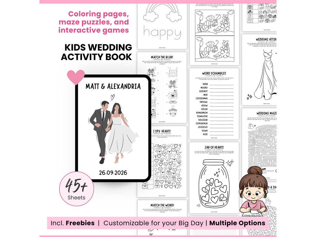 Kids Wedding Activity Bundle, Wedding Activity Pack for Kids, Kids ...