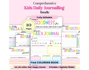 Kids Daily Journal, Printable Kids Journal, DIY Journal Pages for Kids ...