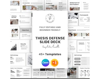 Minimal Clean Thesis Defense Powerpoint Template - Etsy