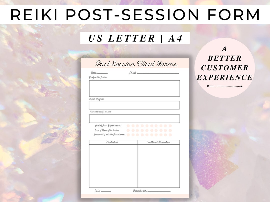 Reiki After Session Form Bundle, Reiki Post-session Form Bundle, Reiki ...