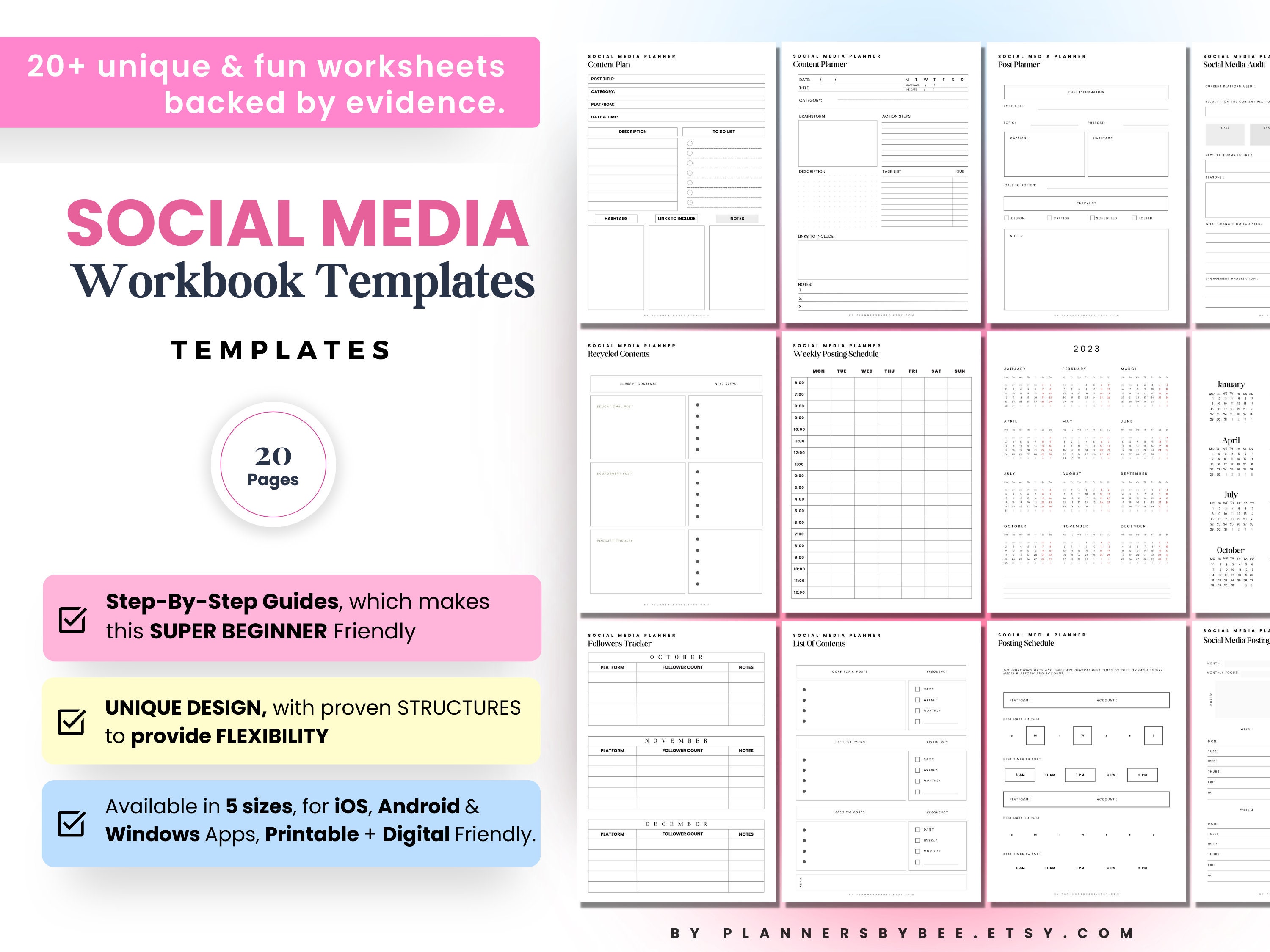 Social Media Planner Printable. Tracker for Instagram - Etsy