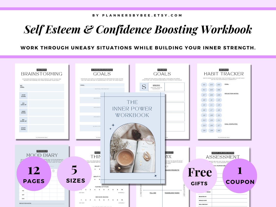 Self Confidence Wellness Self Esteem Journal Printable Mood - Etsy