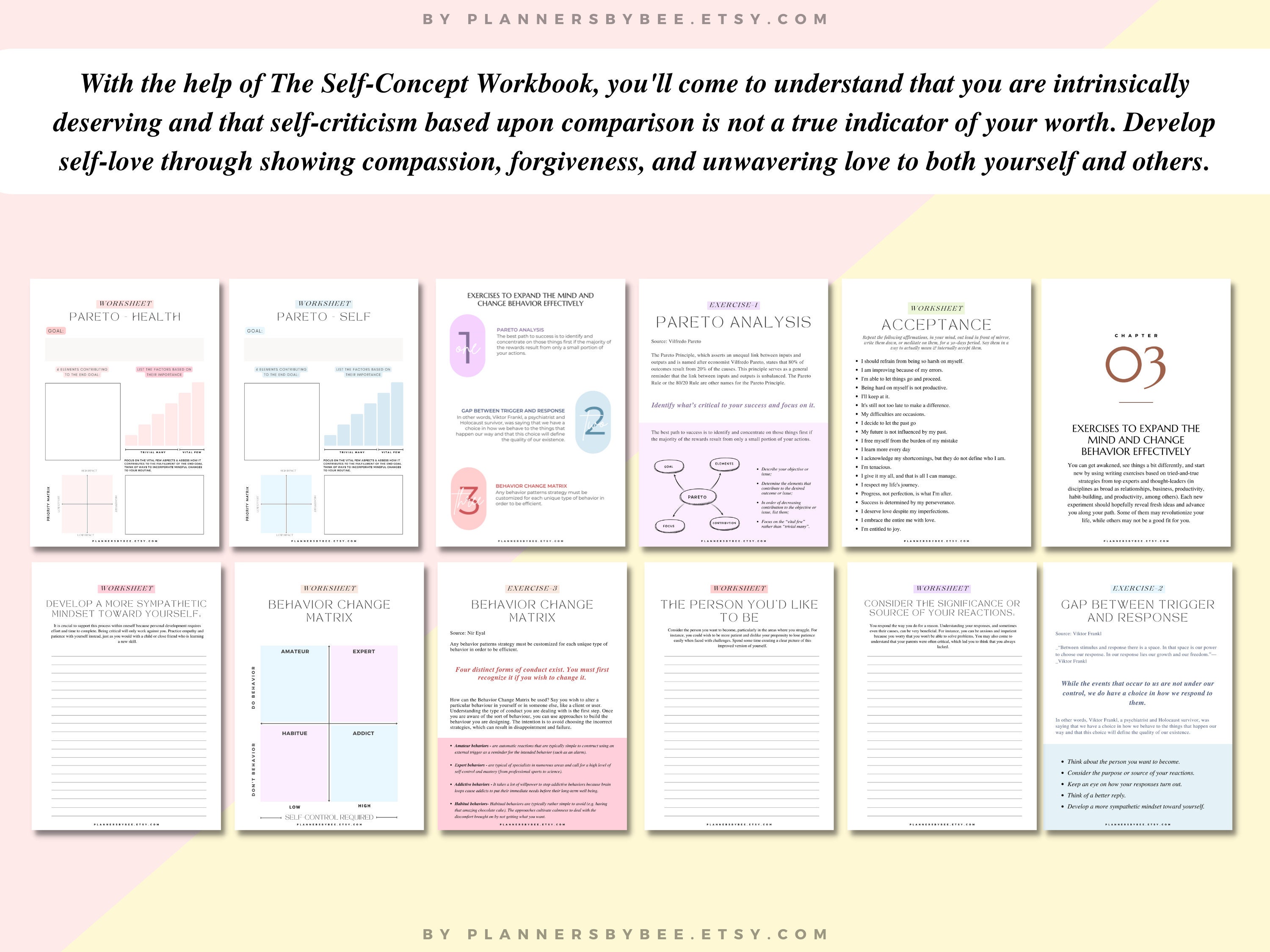 Self Therapy Workbook Self Esteem Worksheet Self Confidence - Etsy
