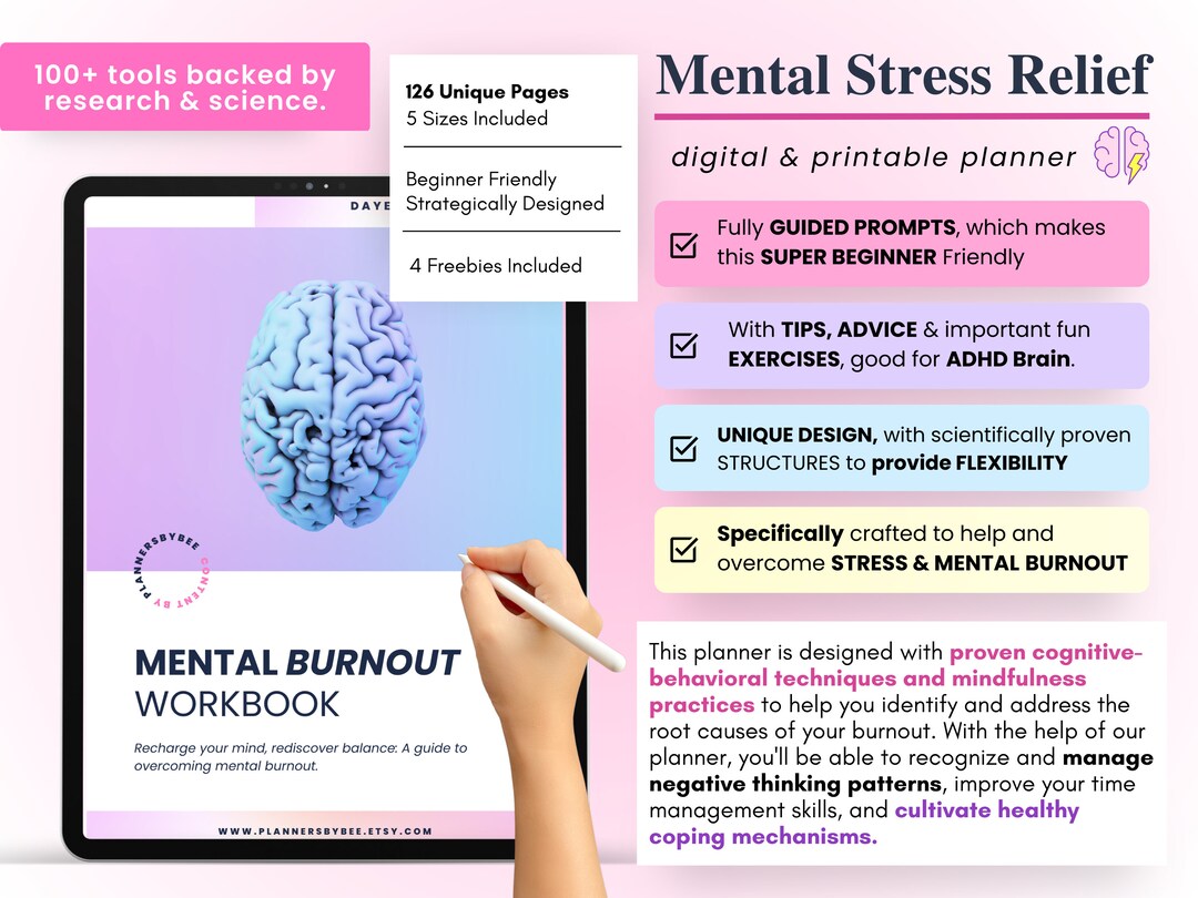 Mental Stress Burnout Planner Stress Management Burnout - Etsy