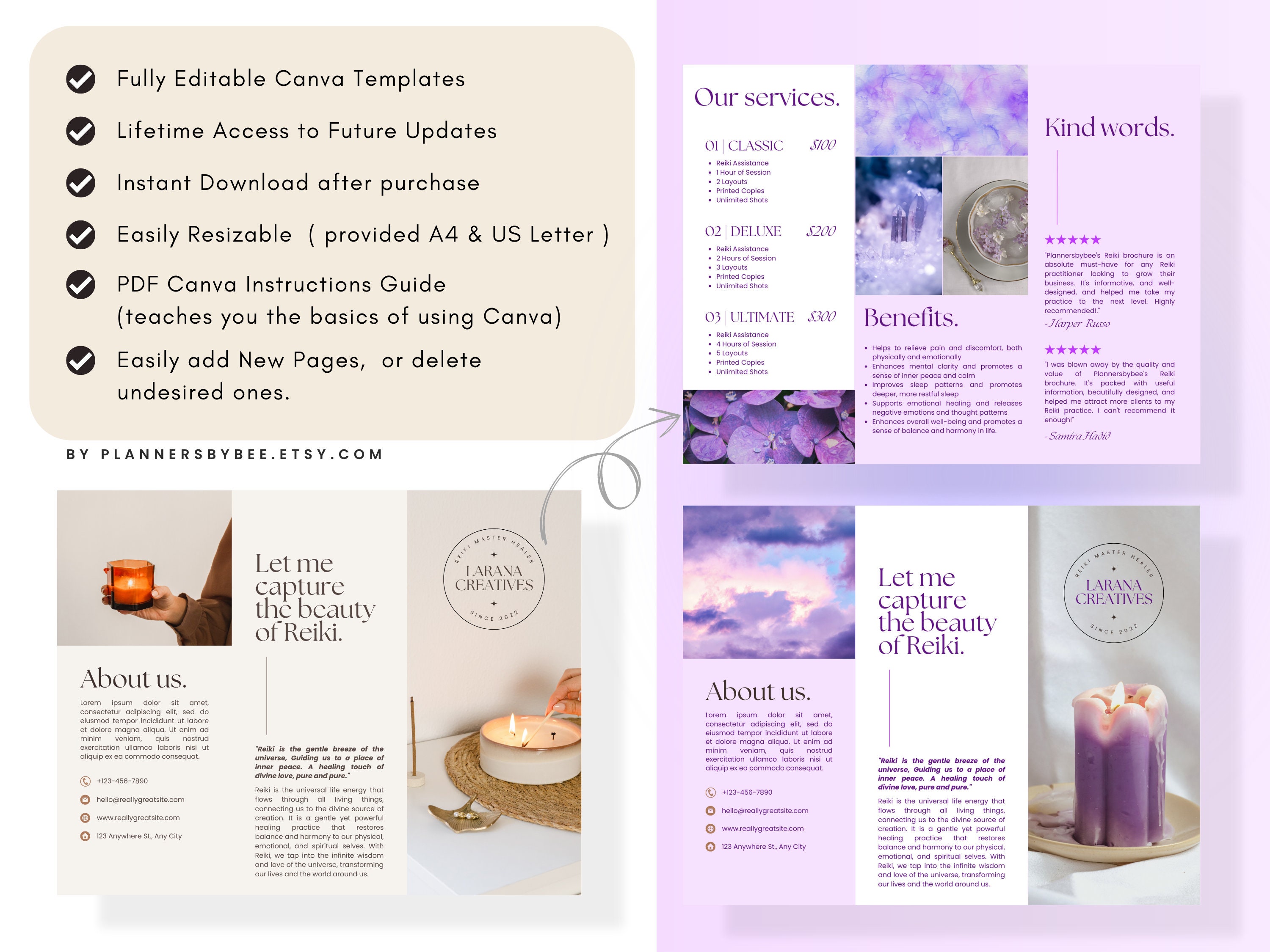 Reiki Brochure Canva Reiki Info Brochure Reiki Healing - Etsy