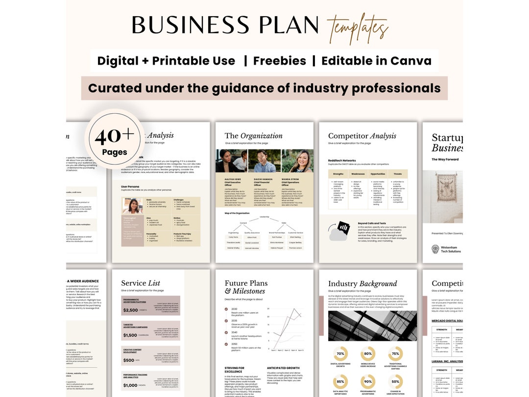 Small Business Plan Template, Small Business Planner Printable, Start ...