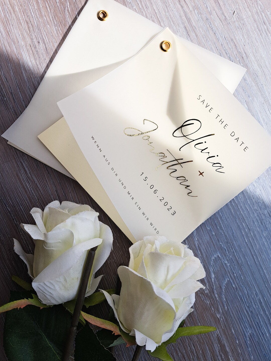 Save the Date Card, Personalized, Gold-plated, Save the Date ...