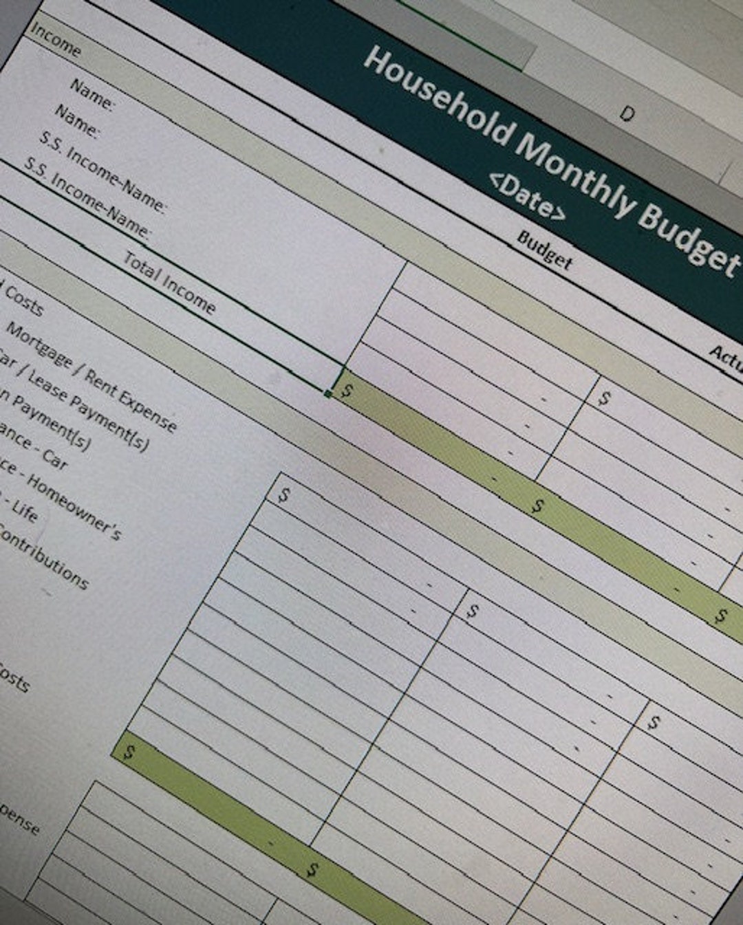 Workable Budget Sheet - Etsy