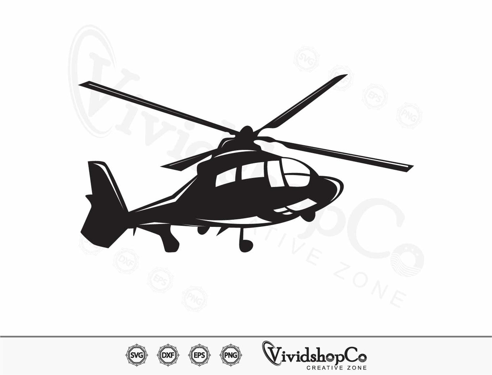 Helicopter Svg, Clipart, Cut Files for Silhouette, Files for Cricut ...