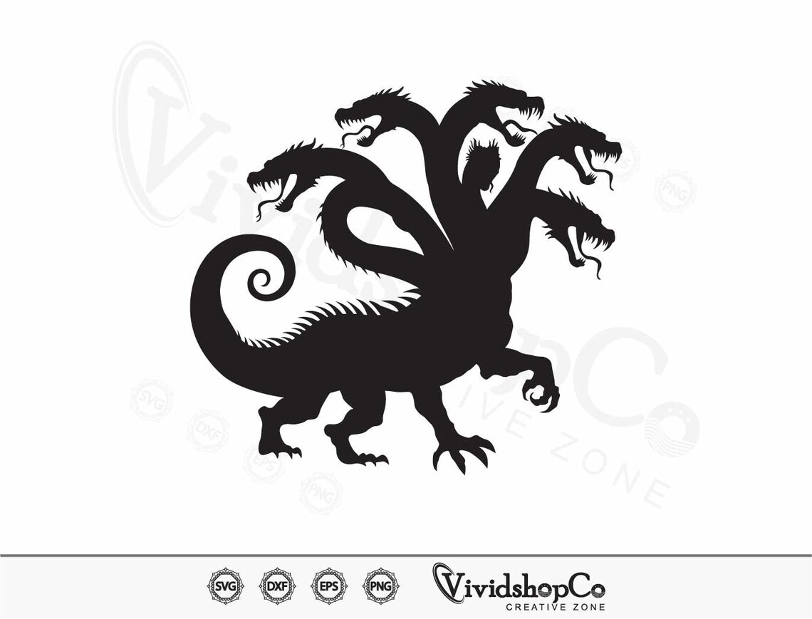 Hydra SVG, Mythological Monster, Dragon Svg, Clipart, Cut Files for ...