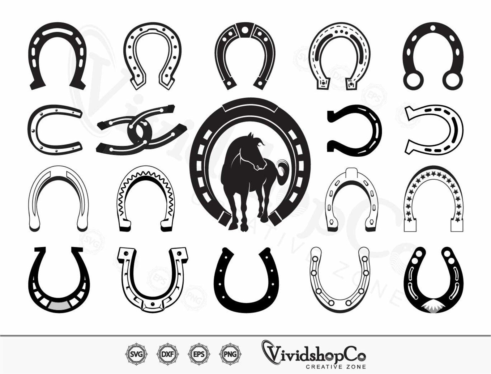 Horseshoe Bundle Svg, Horse Shoe Svg, Western Svg, Horse Svg, Clipart ...