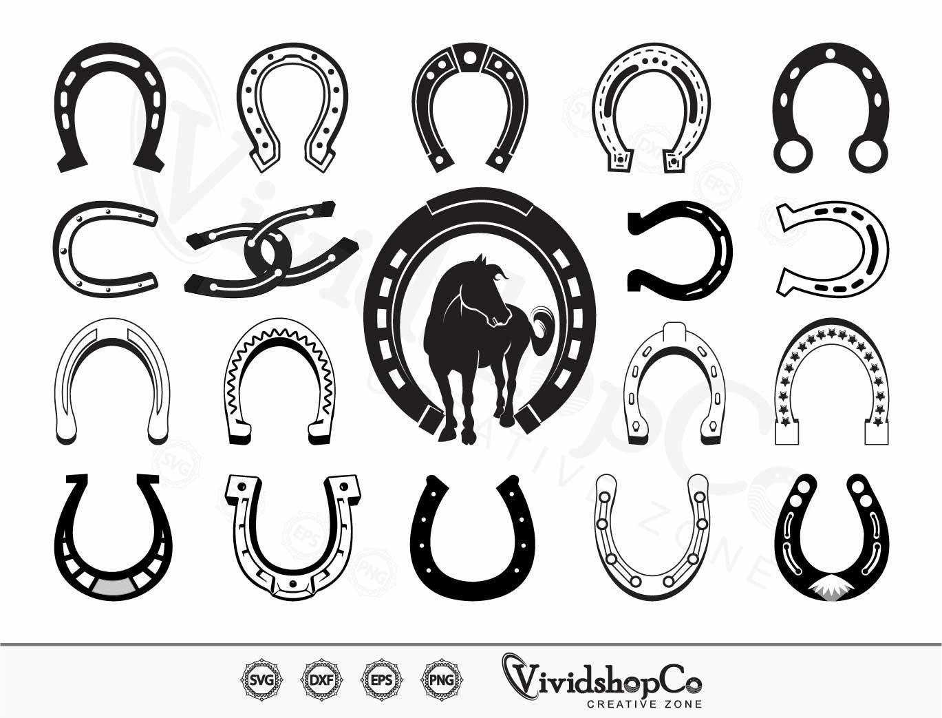 Horseshoe Bundle Svg, Horse Shoe Svg, Western Svg, Horse Svg, Clipart ...