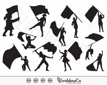 Color Guard Flags Svg, Color Guard Clipart, Color Guard Marching Band ...
