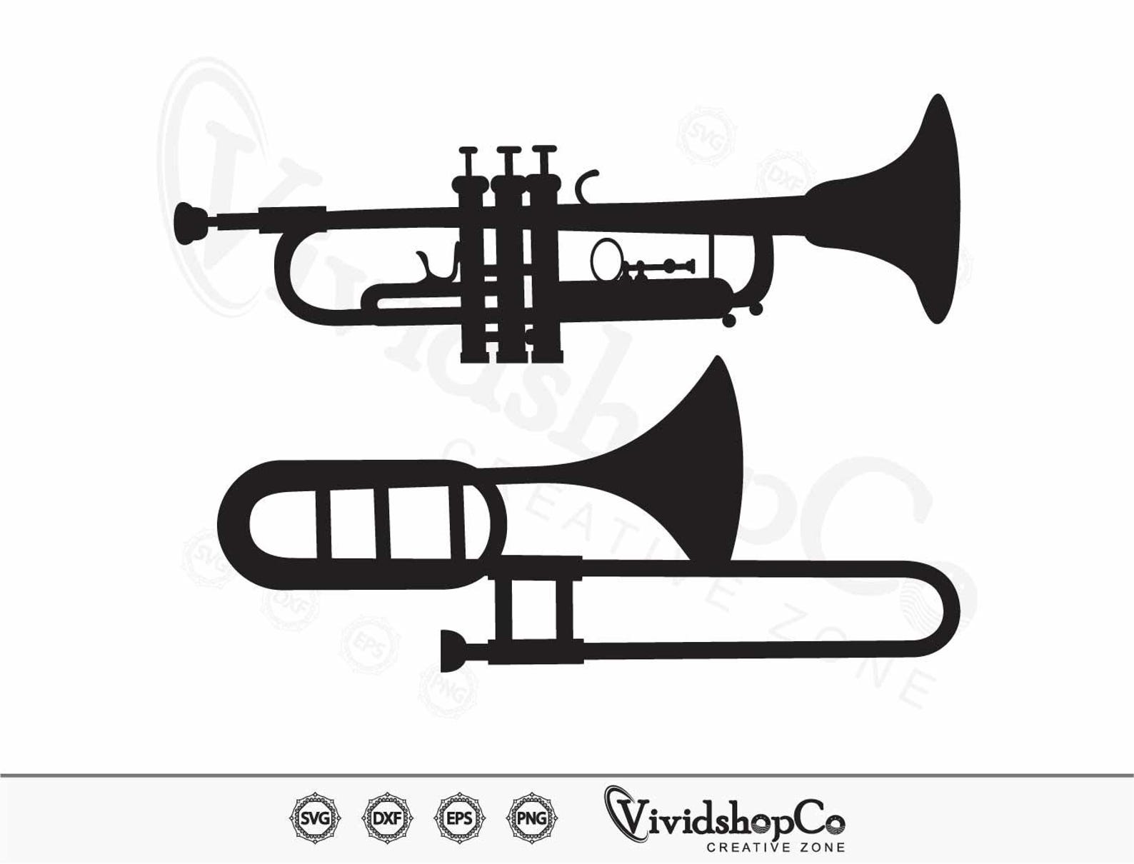 Trumpet Svg, Horn Trumpet Svg, Musical Instrument, Marching Band ...