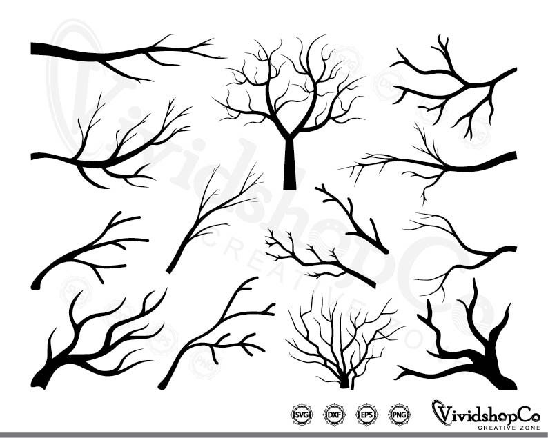 Tree Branch Svg Clipart Cut Files for Silhouette Files for - Etsy