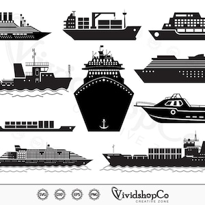 Ship Svg, Cruise Ship Svg, Cargo Ship Svg, Cargo Svg, Clipart, Cut ...