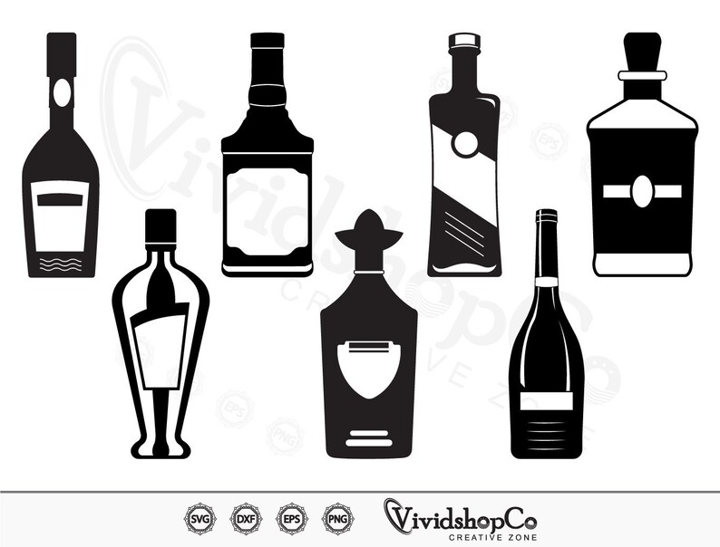Whiskey Bottle SVG, Bottle Svg, Whiskey Svg, Alcohol Bottle Svg, Drink Svg, Clipart, Cut Files ...