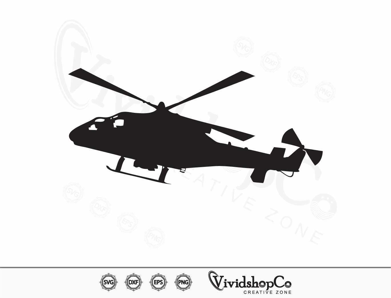 Helicopter Svg, Clipart, Cut Files for Silhouette, Files for Cricut ...