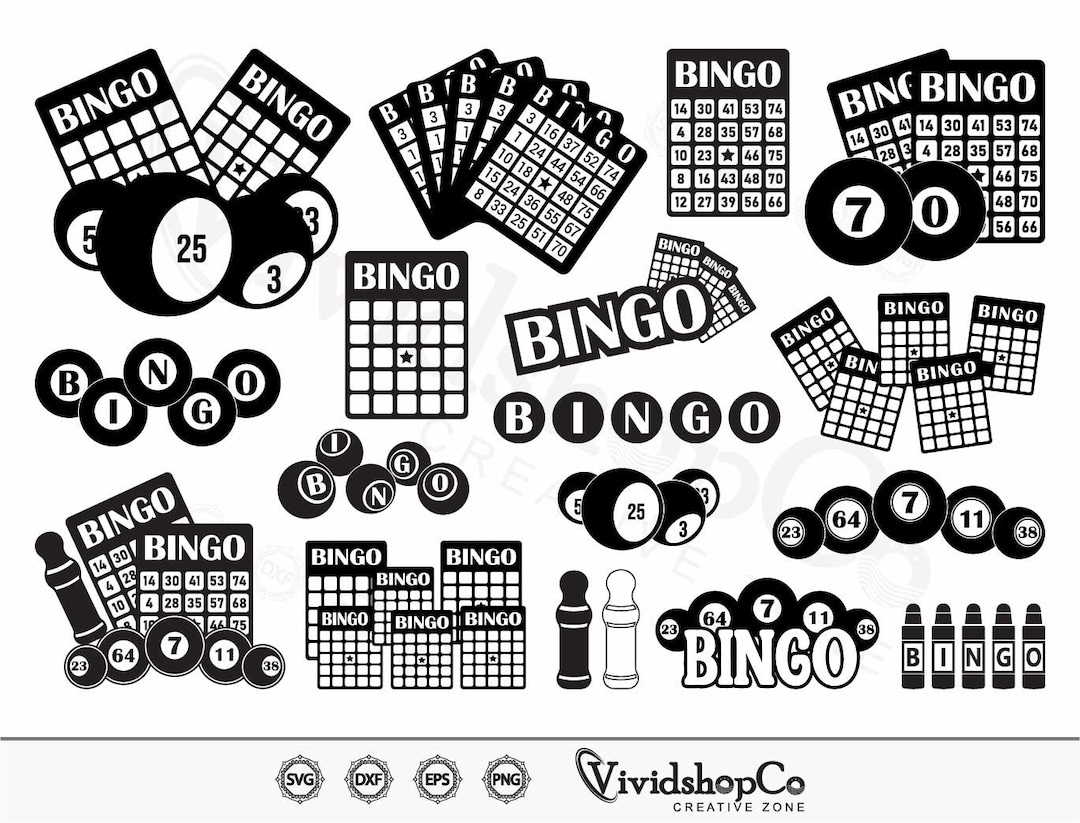Bingo Black #2 SVG, Bingo Balls Svg, Bingo Card Svg, Bingo Dauber Svg ...