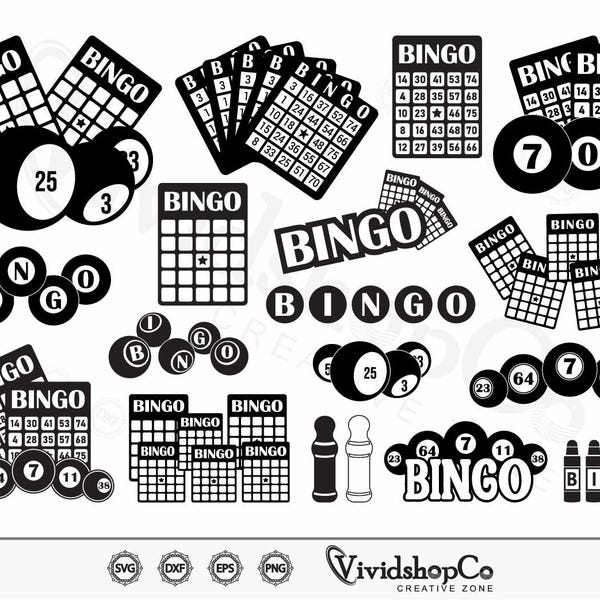Bingo Cards Svg - Etsy