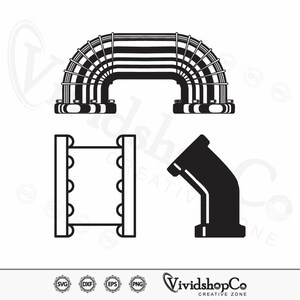 Steel Pipe Fittings SVG, Pipe Fittings Svg, Pipe Svg, Clipart, Cut ...