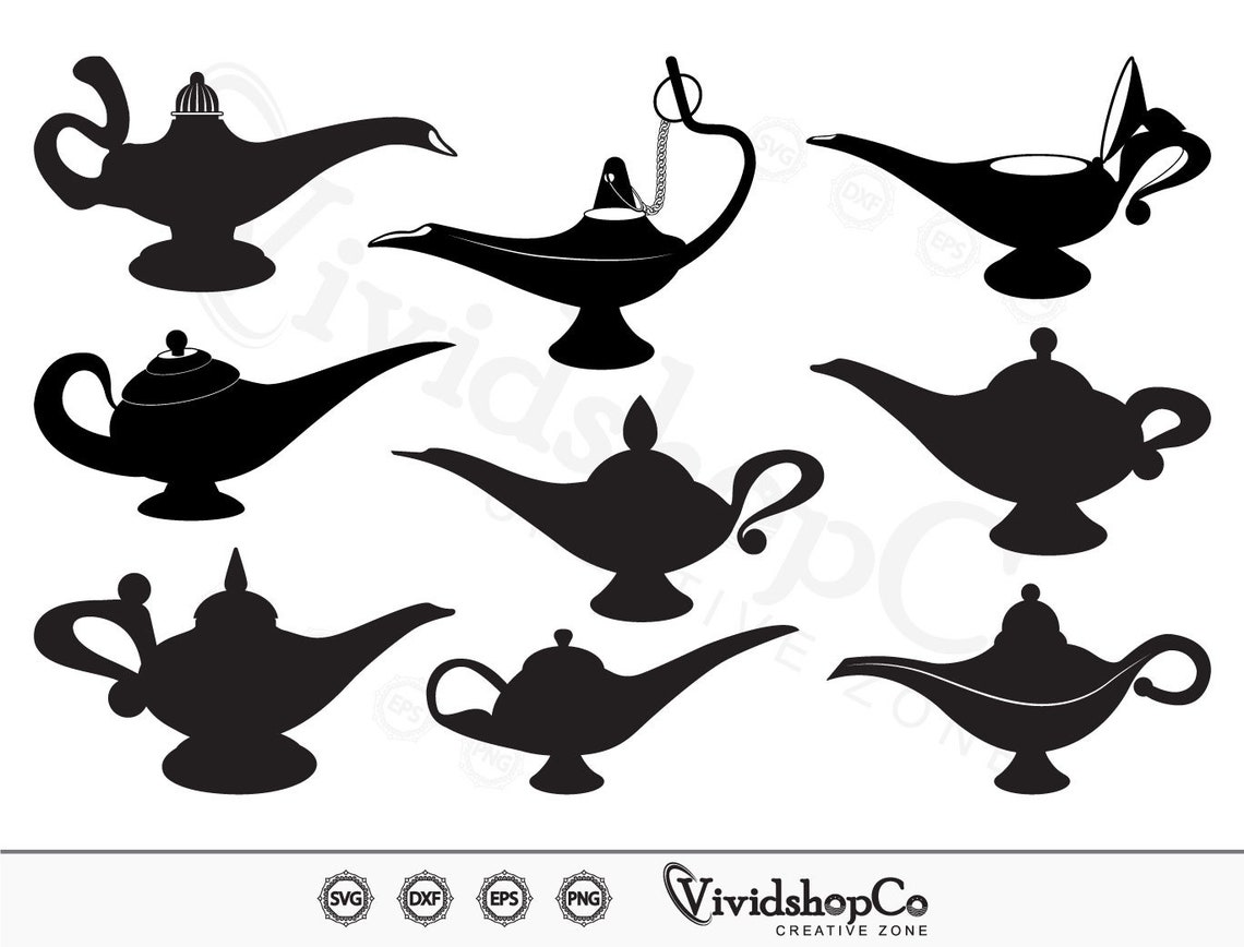 Genie Lamp SVG, Magic Lamp Svg, Aladdin Lamp Svg, Arabian Nights Svg ...