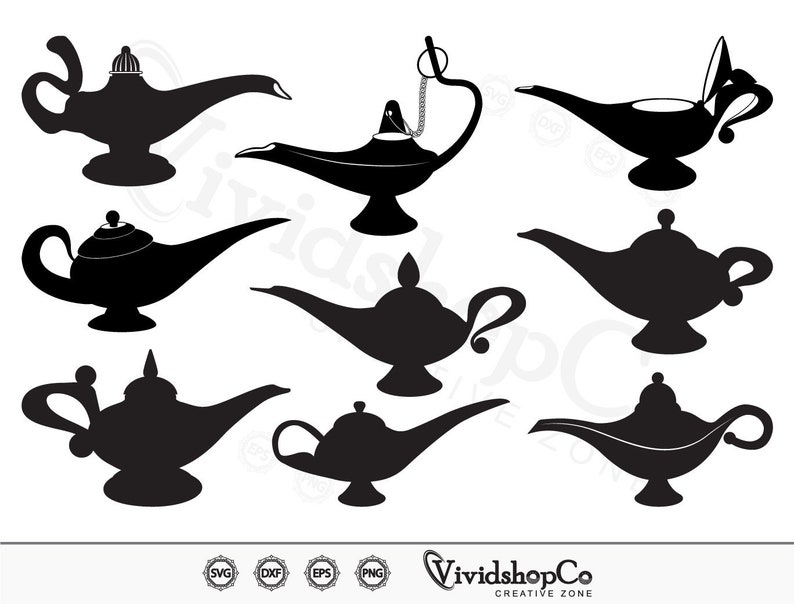 Genie Lamp SVG, Magic Lamp Svg, Aladdin Lamp Svg, Arabian Nights Svg ...