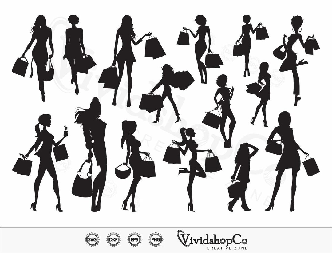Shopping SVG, Shopping Woman Svg, Shopping Girl Svg, Handbag Svg ...