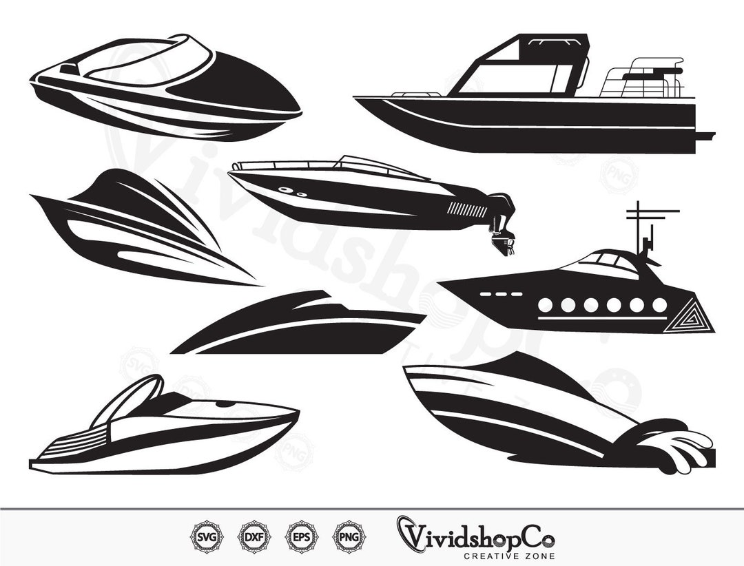 Plotterdatei Motorboot, Motorboot svg, Schnellboot svg, Speed Boat ...