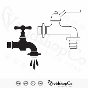 Water Faucet Svg, Faucet Svg, Water Tap Svg, Dripping Faucet Svg ...