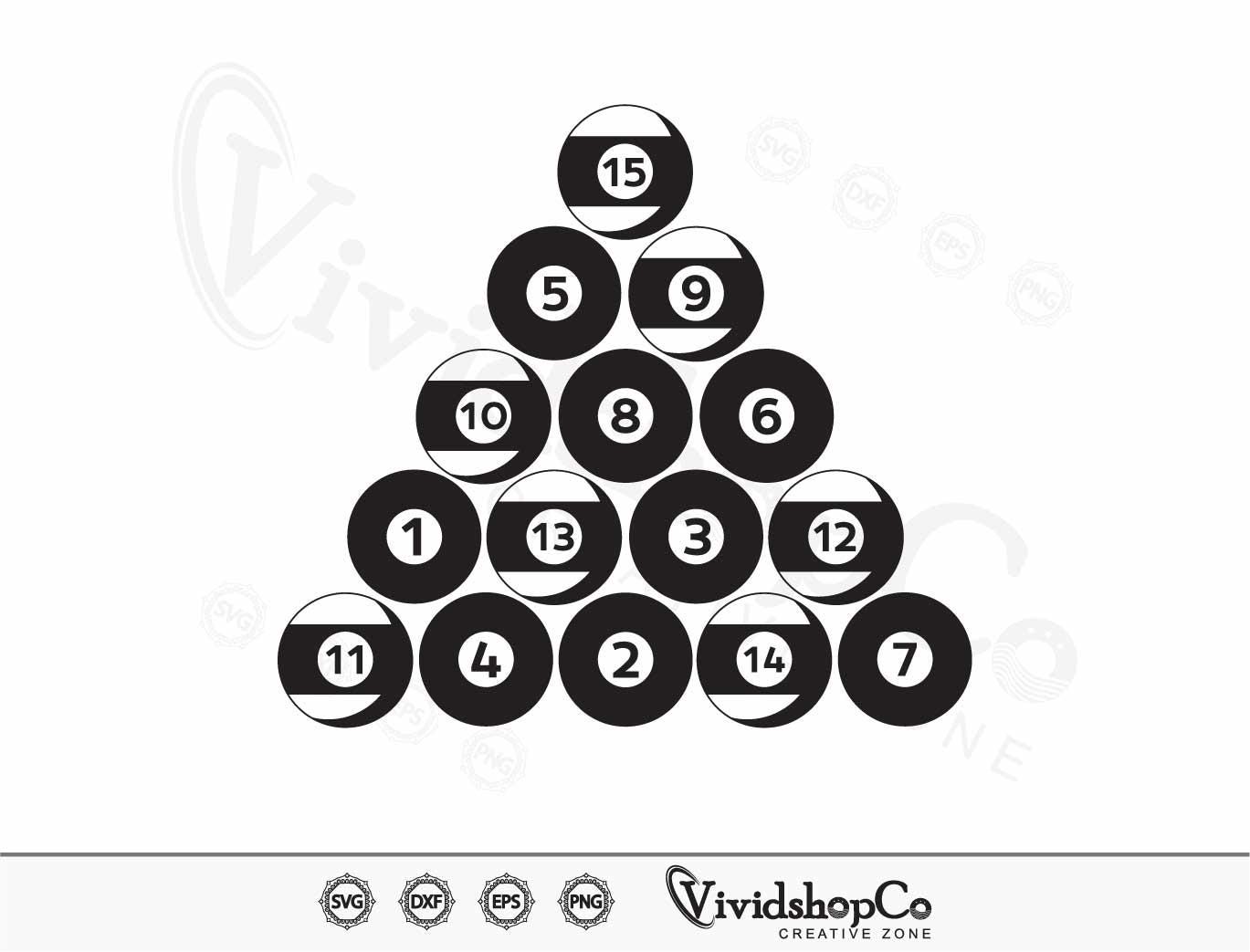 Billiard Black SVG, Snooker Svg, Pool Svg, Billiards Svg, Vector ...