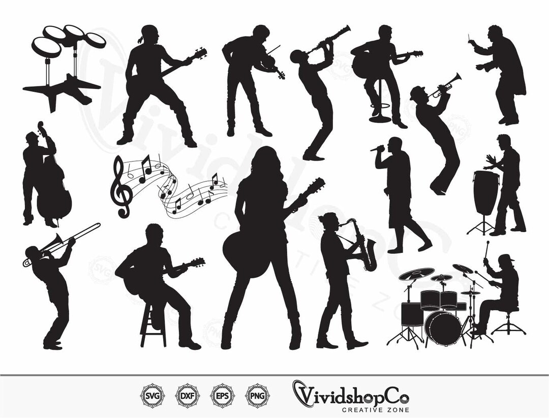 Musicians SVG, Music Svg, Musical Notes Svg, Clipart, Cut Files for ...
