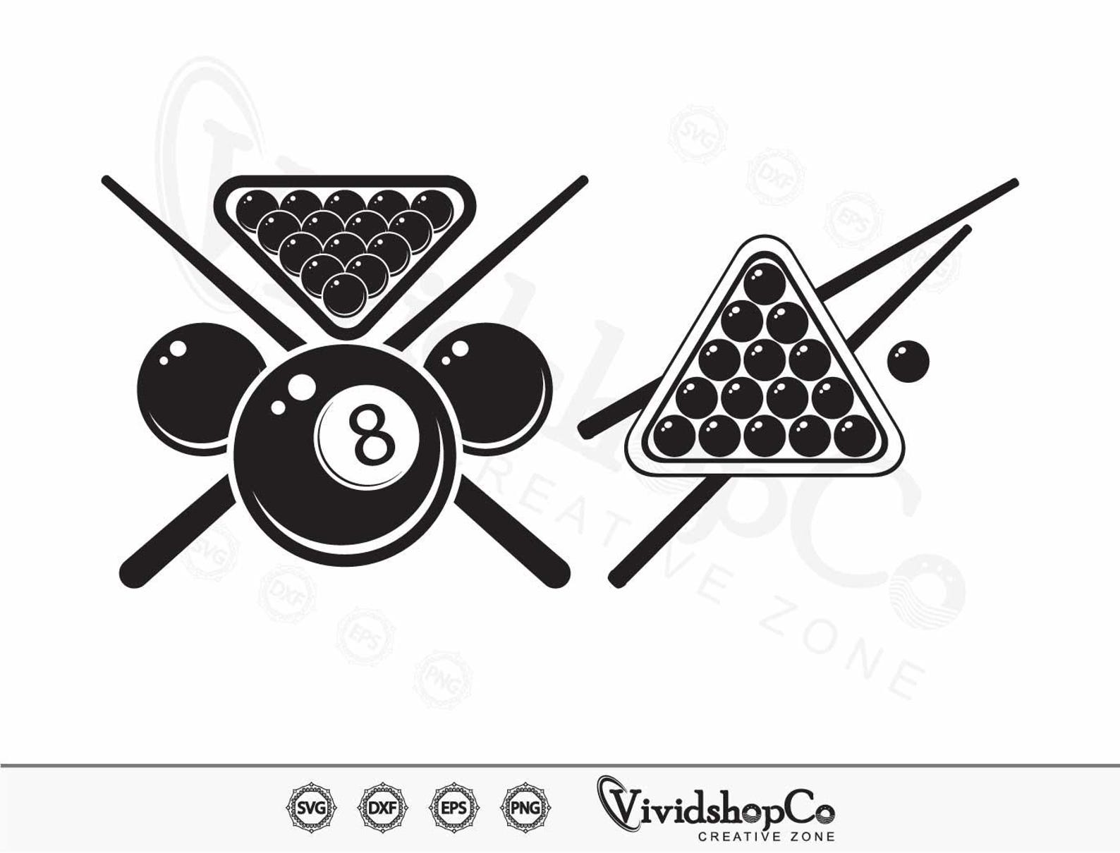 Billiard Black SVG, Snooker Svg, Pool Svg, Billiards Svg, Vector ...
