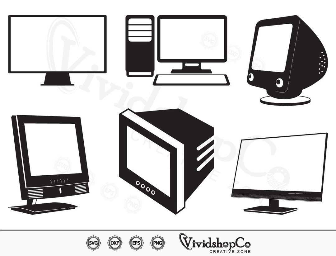 Computer Monitor SVG, Computer Svg, Monitor Svg, Clipart, Cut Files for ...