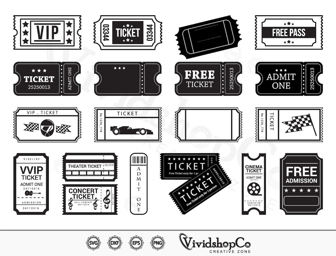 Ticket SVG, Blank Ticket, Admission Ticket, Movie Ticket, Admit One ...