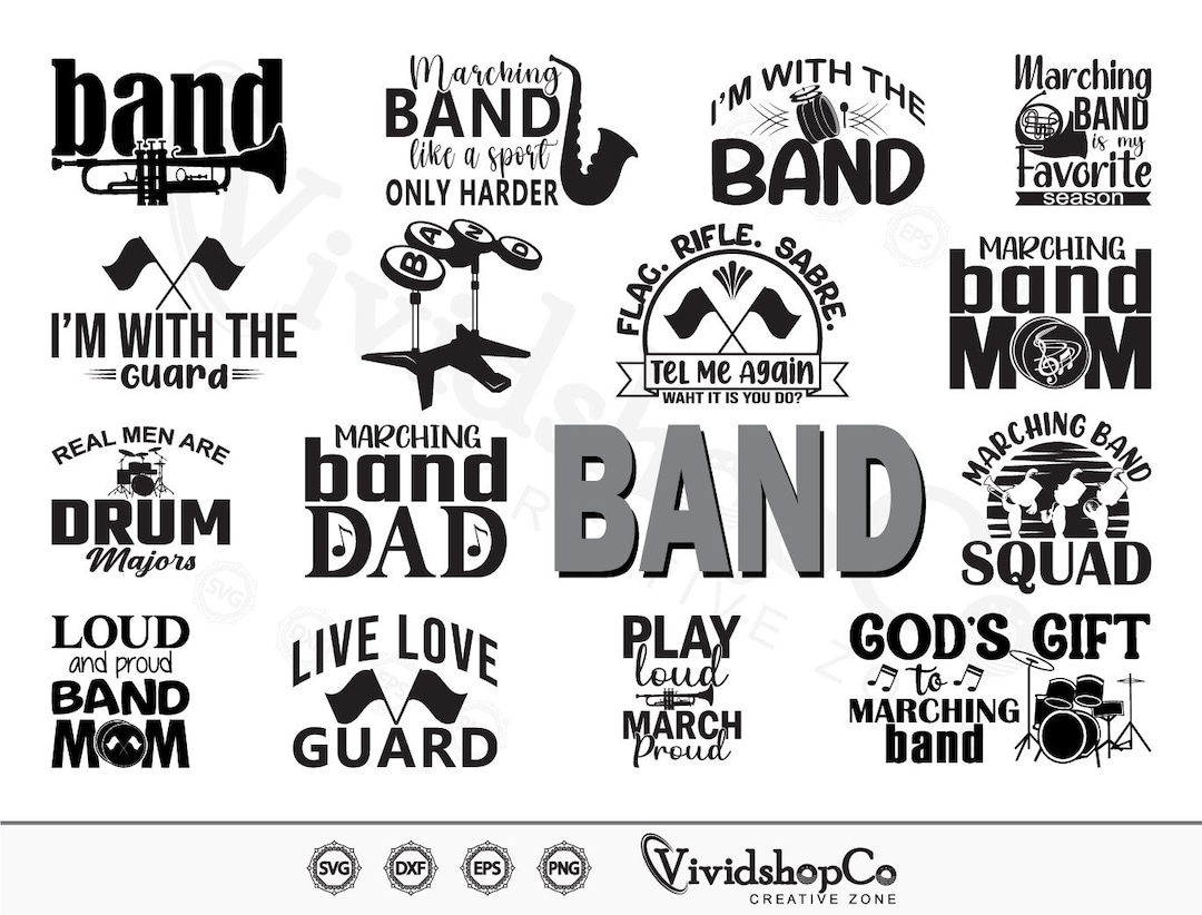 Marching Band Svg Band Svg Marching Svg Clipart Cut Files - Etsy